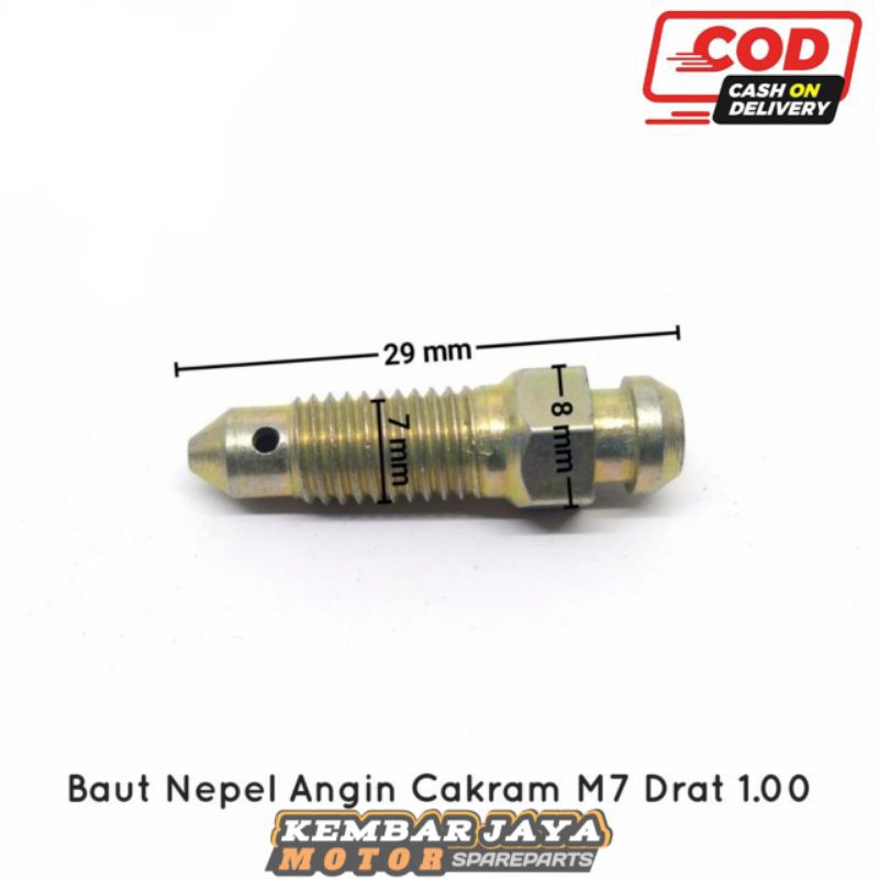 Jual Baut Nepel Bleeder Pembuangan Angin Minyak Rem Kaliper Motor M7 ...