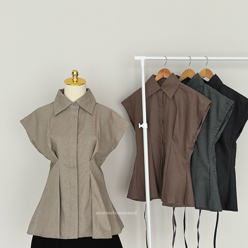 Jual [Carmelia’s Curated] Meredith Top - Tweed Style Top - Atasan ...