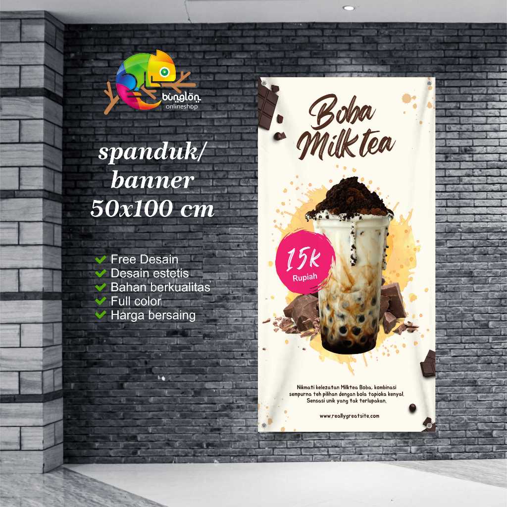 Jual Cetak Spanduk Banner Boba Milk Tea | Shopee Indonesia