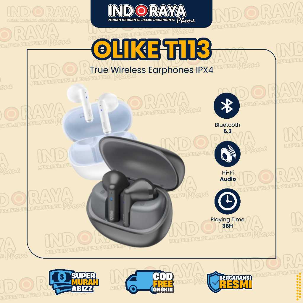 Jual OLIKE TWS T113 38H Playing Time True Wireless Earphones IPX4 Headset Bluetooth V5.3 Half ...