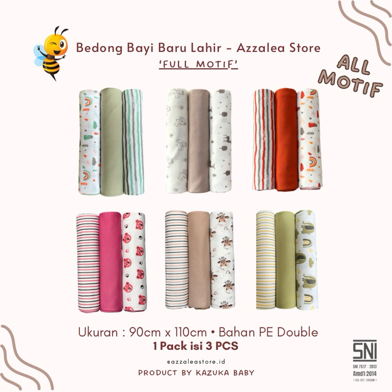 Jual Bedong Bayi Newborn Jumbo 3 Pcs / 4 Pcs Series FULL MOTIF ...