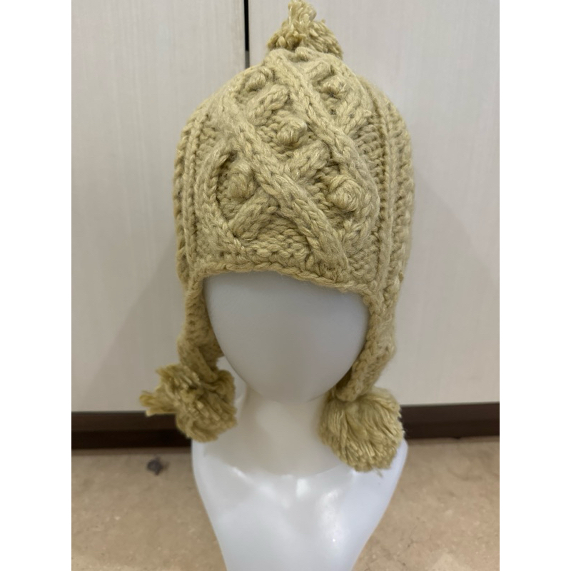 Jual topi knit winter hat rajut tebal beige creme kupluk musim dingin ...