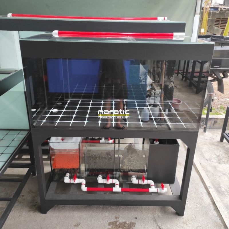 Jual Aquarium fullset 120x60x60 10mm set sump filter wet dry pipa ty ...