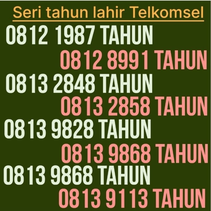 Jual Nomor cantik telkomsel seri tahun lahir | Shopee Indonesia