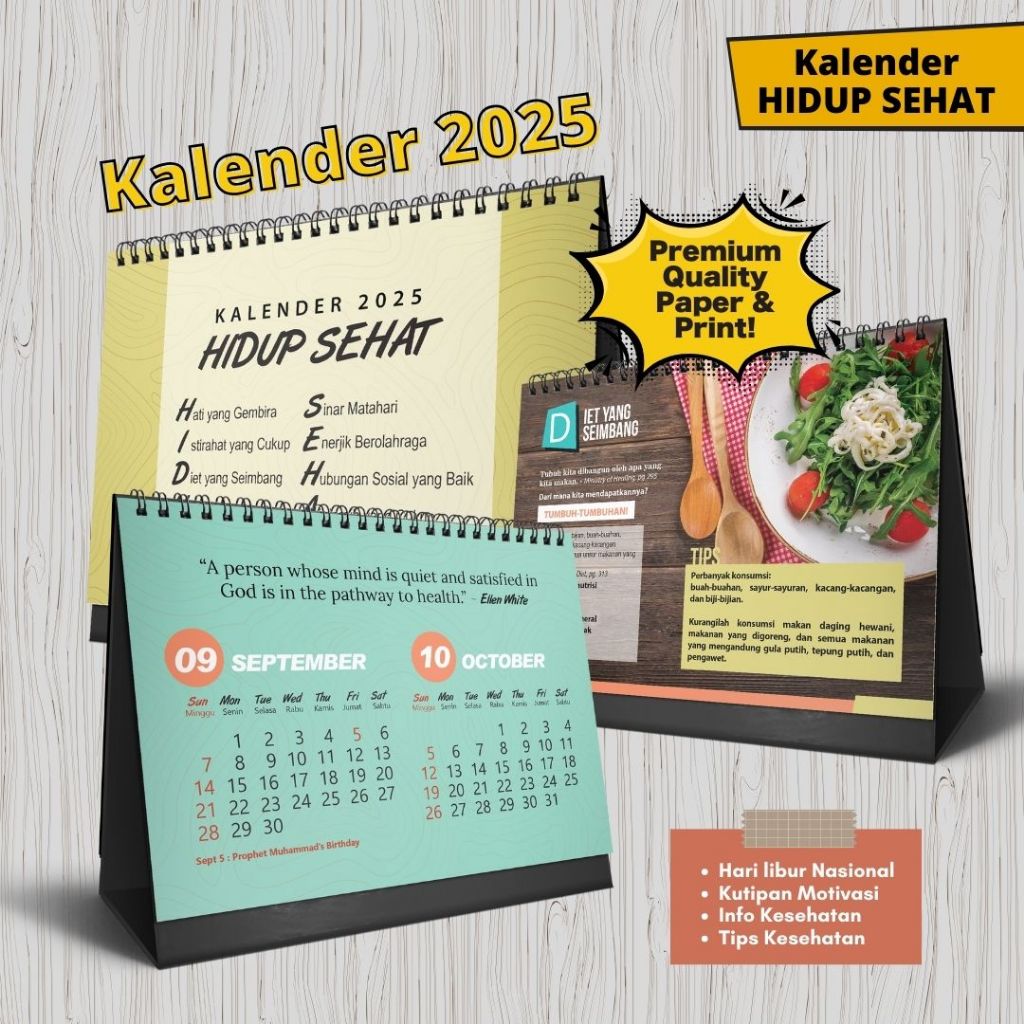 Jual Kalender Meja 2025 HIDUP SEHAT | Shopee Indonesia