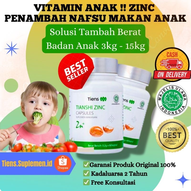 Jual Suplemen Zinc Capsules Penambah Nafsu Makan Anak Umur 1 Tahun ...