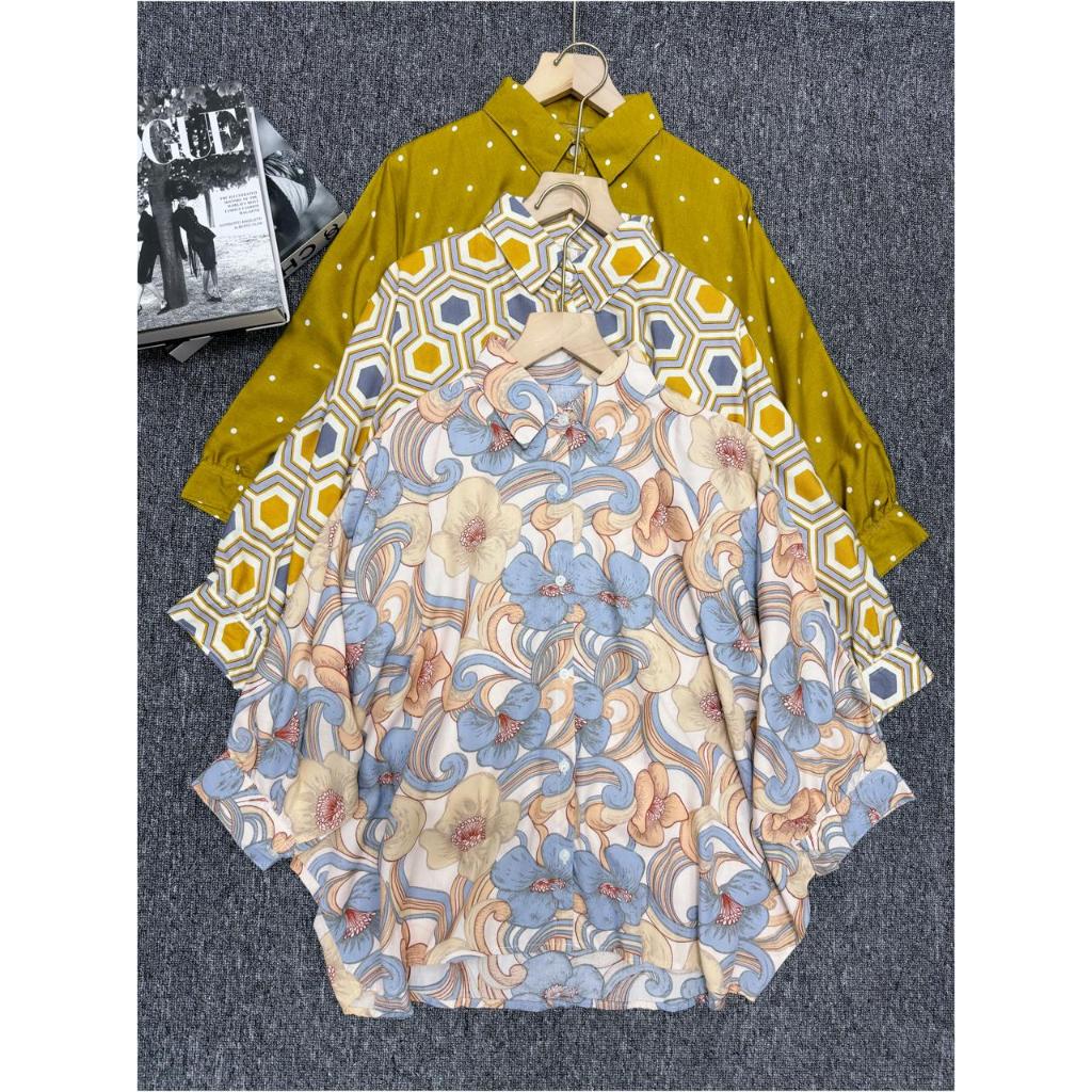 Jual JESSY BLOUSE RAYON MOTIF ATASAN BATWING OVERSIZE | Shopee Indonesia