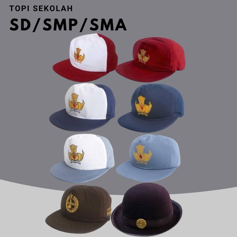 Jual l COD l Topi SD SMP SMA Topi Sekolah Seragam Sekolah Logo Bordir ...