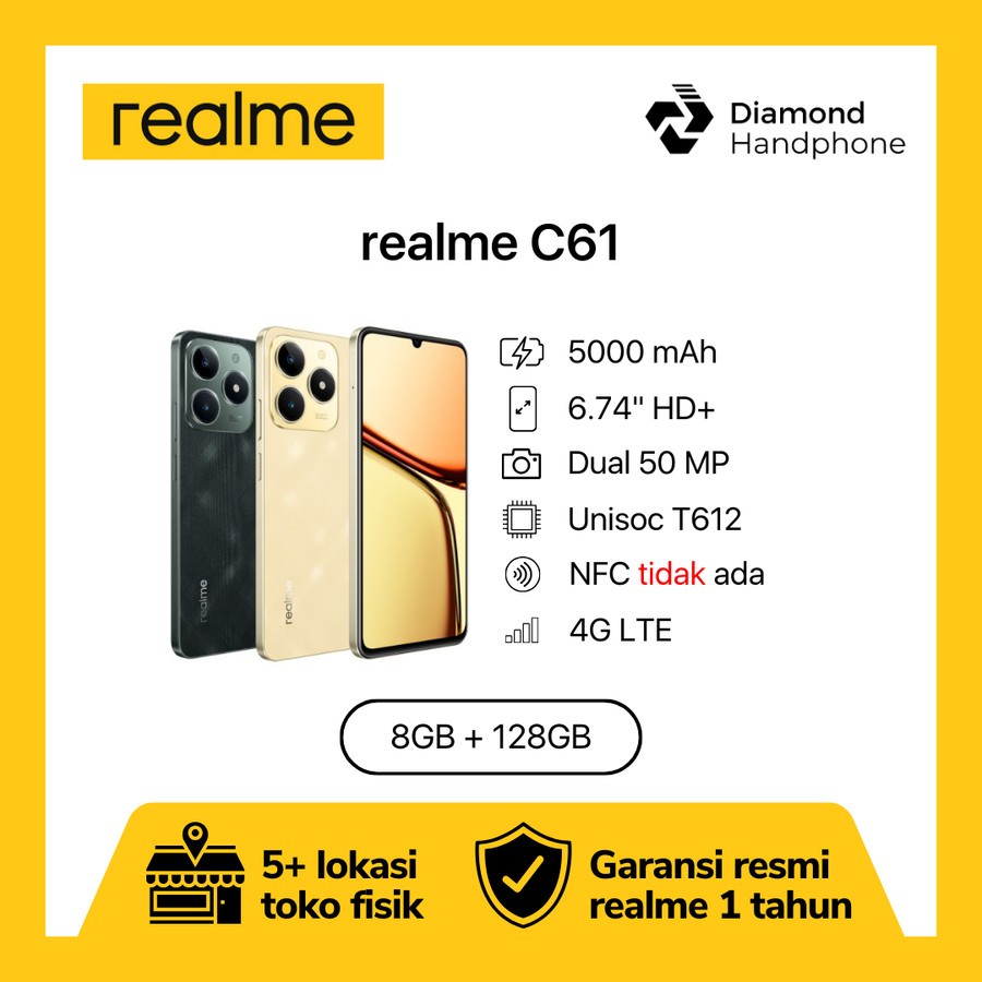 Jual Realme C61 8/128 8/128GB 8GB 128GB Garansi Resmi | Shopee Indonesia