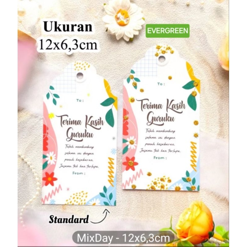 Jual Hangtag Hari Guru | Kartu ucapan Happy Teacher Day Gift Card ...
