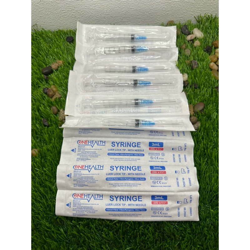 Jual ONEHEALTH SPUIT 3 CC PER PCS SYRINGE 3 CC PER PCS ALAT INJEKSI ...