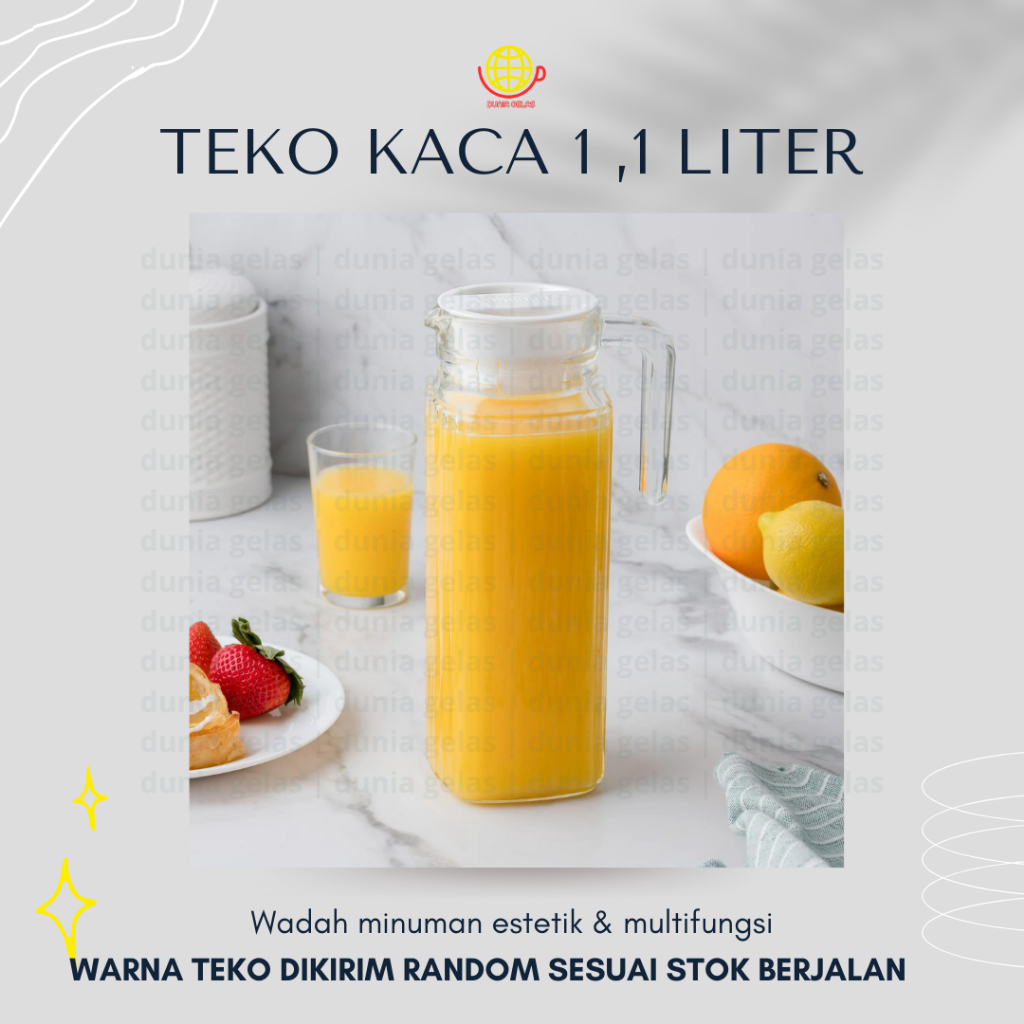 Jual Teko Kaca 1,1 liter / Jug Pitcher / Pitcher Kaca / Teko Air ...