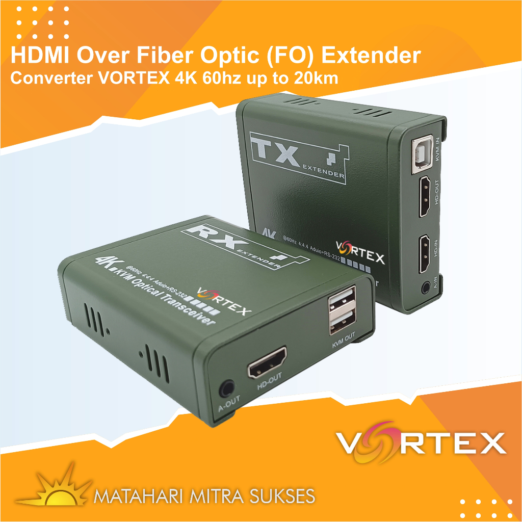 Jual HDMI Over Fiber Optic (FO) Extender Converter VORTEX 4K 60hz KVW up to 20km | Shopee Indonesia