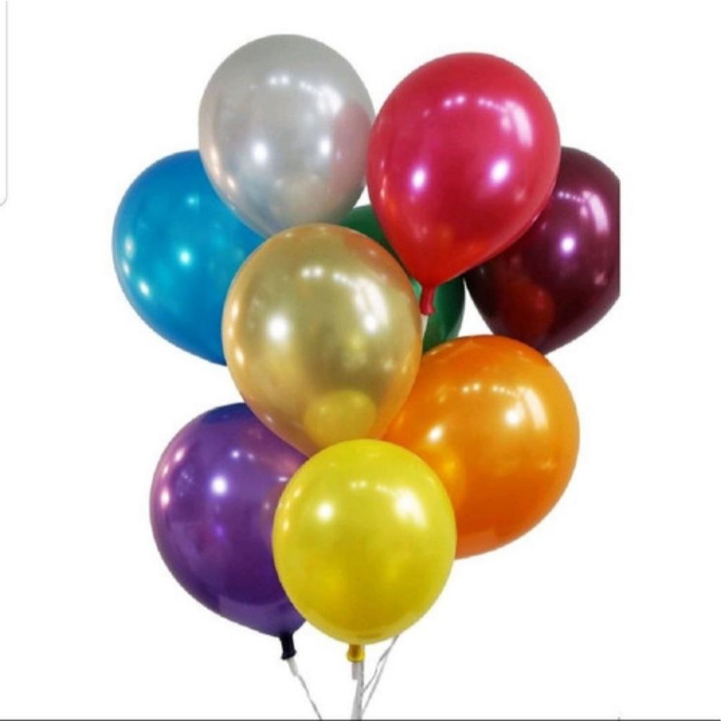 Jual Balon Latex Metalik ukuran 12 inch varian warna menarik - Kuning ...