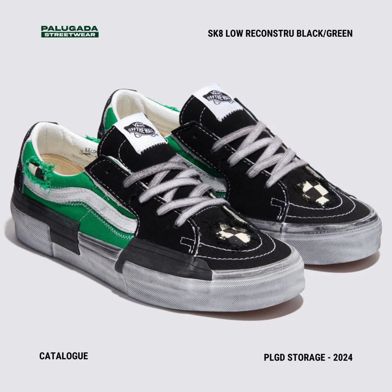 Jual Vans Sk8 Low Reconstruct Black Green | Shopee Indonesia