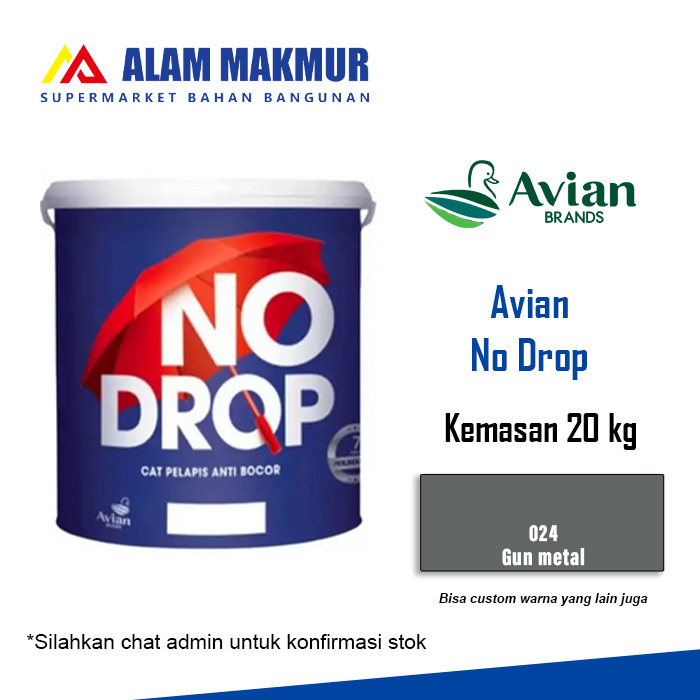 Jual Cat Tembok No Drop Waterproof 20kg (gun metal) | Shopee Indonesia