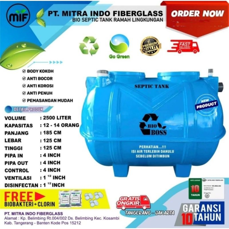 Jual septic tank 2500 Liter,Biotaf,Biofil,Biotank,Biofilter,Bioboss ...