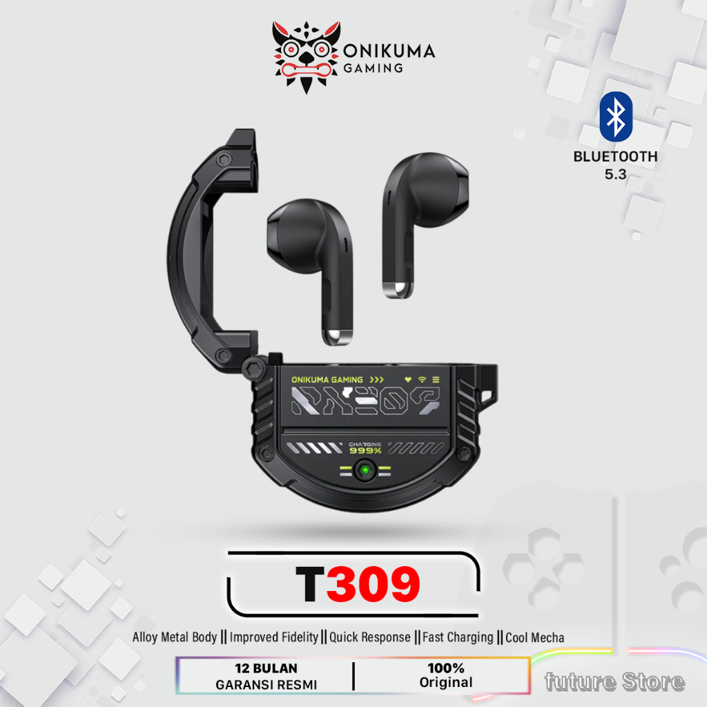 Jual ONIKUMA T309 TWS Wireless Earphones Black - Earbuds Bluetooth BT 5 ...