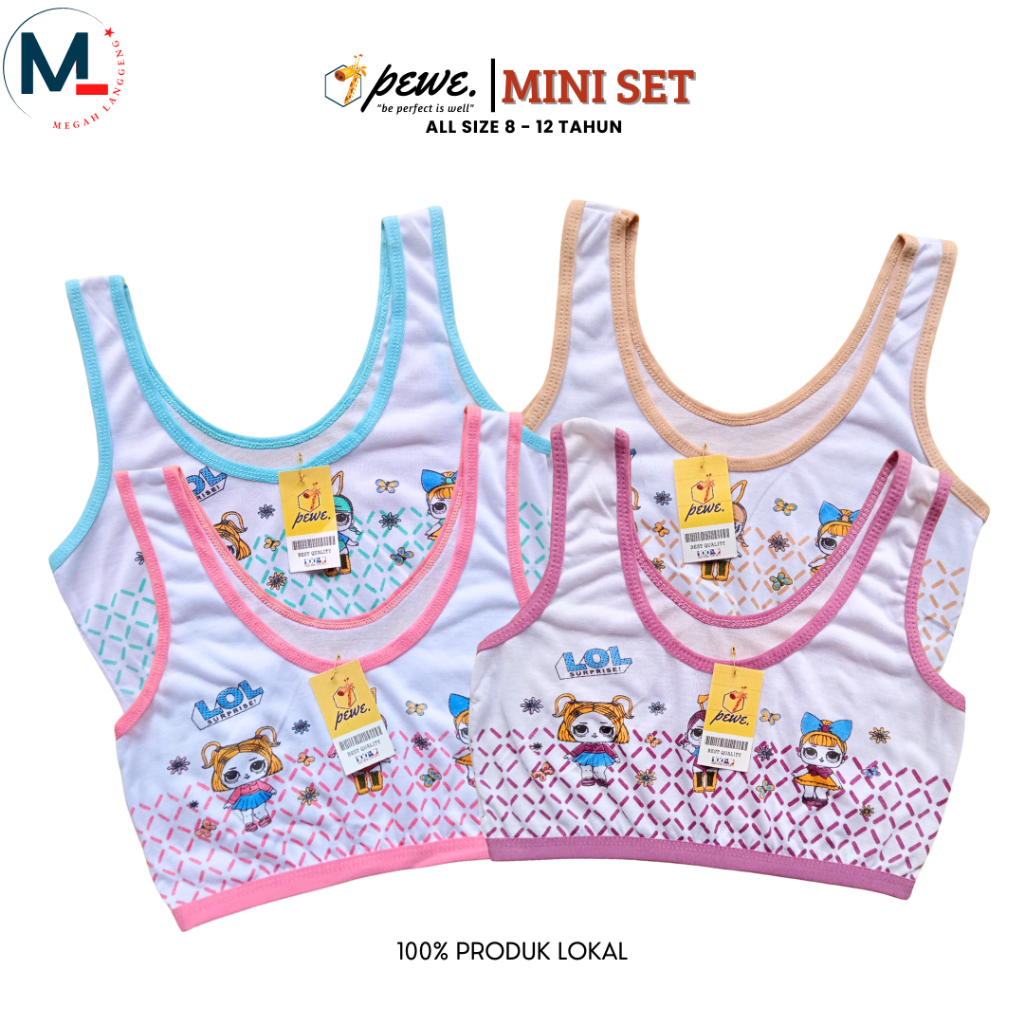 Jual 12 Pcs Miniset Anak SD 8-12 TAHUN Step 1 Mini Set Bahan PE Spandex ...
