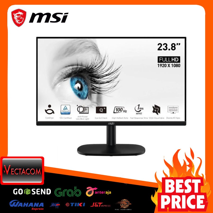 Jual Monitor LED MSI PRO MP245V - Full HD VA 100Hz 24" Inch | Shopee ...