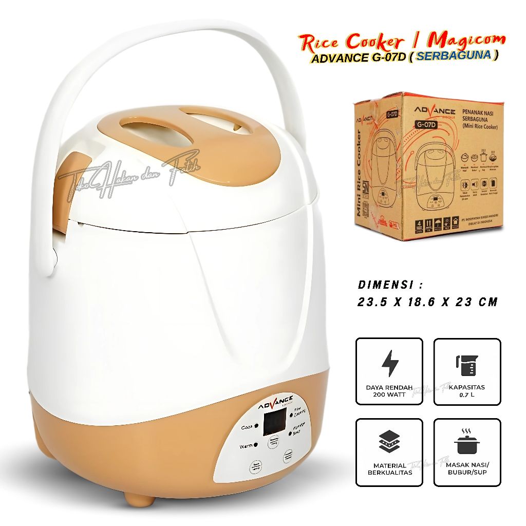 Jual Advance G-07D Rice Cooker Travel 0.7 Liter Anti Lengket 200 Watt ...