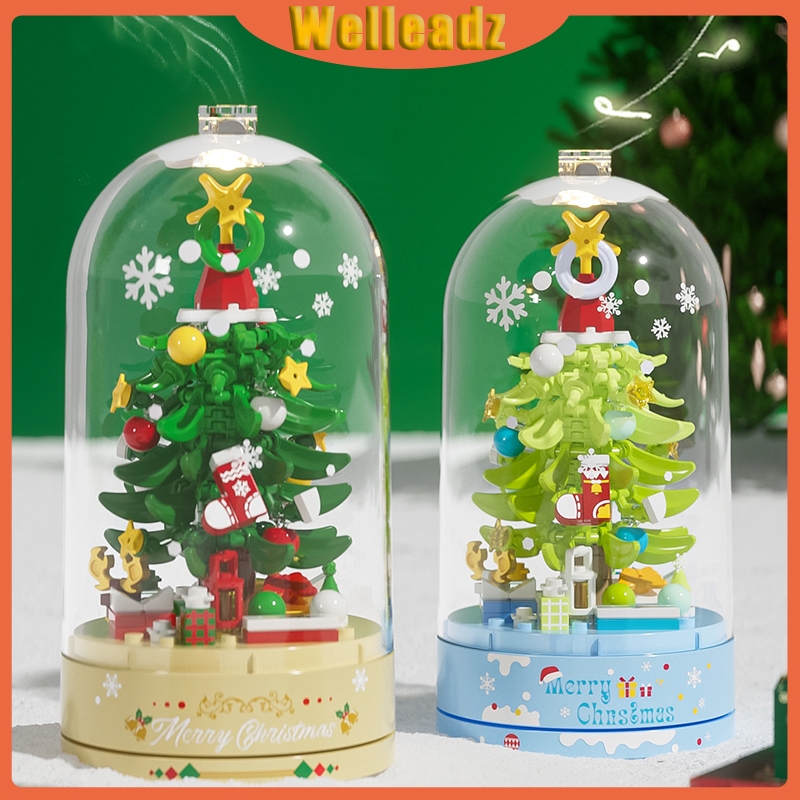 Jual Pohon Natal Blok Bangunan Kotak Musik Dekorasi Natal Rakitan Balok ...