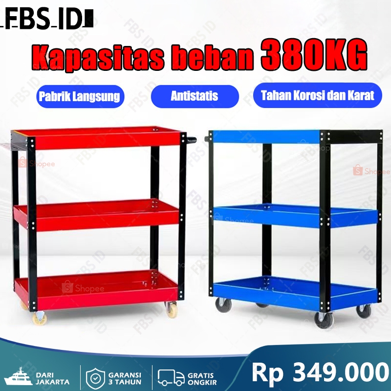 Jual Reaim Bengkel Rak 3 Susun Perkakas Trolly Trolley Kotak Peralatan ...