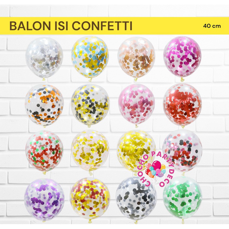Jual Balon CONFETTI SATUAN / Balon Transparant Isi Confetti | Shopee ...