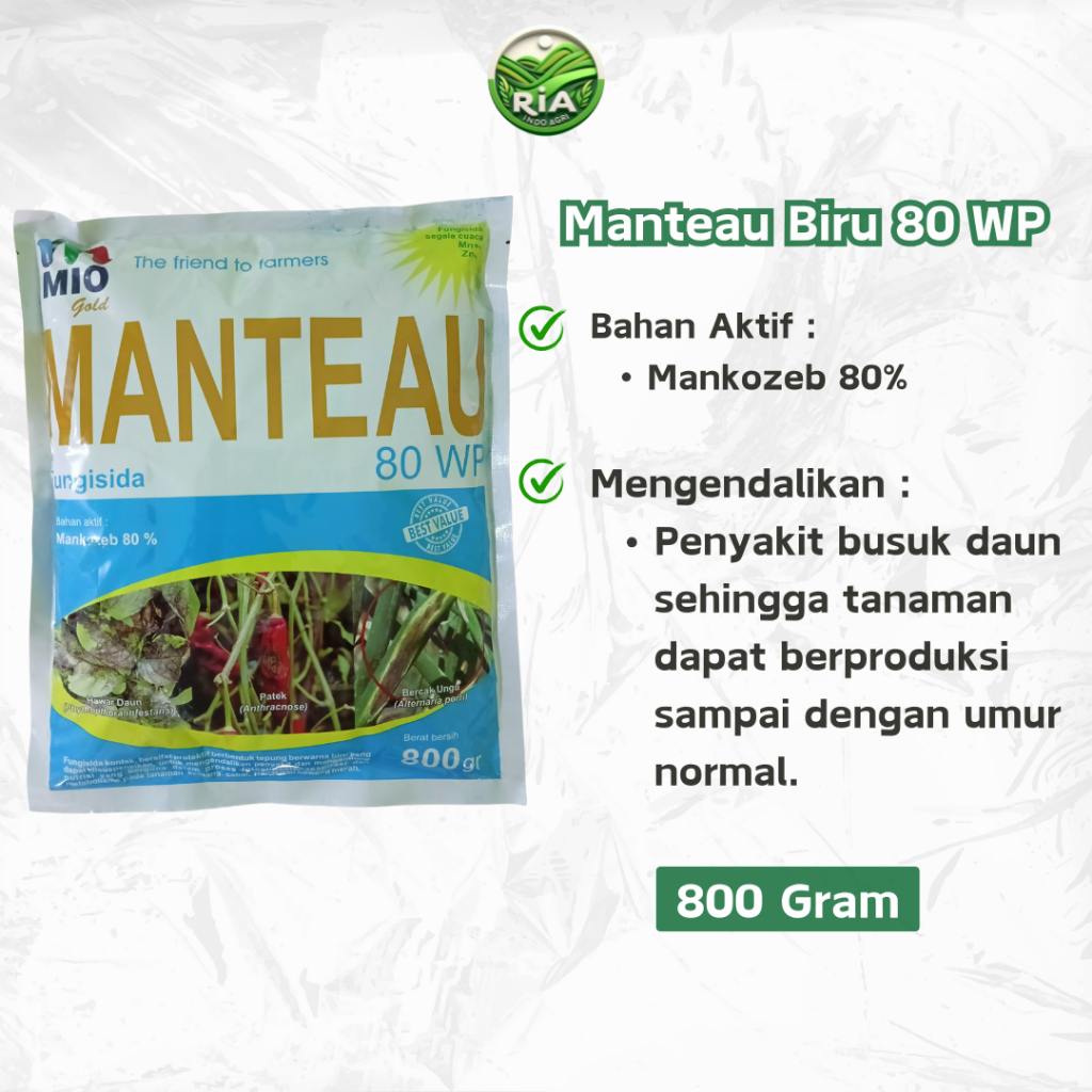 Jual Fungisida Mankozeb Biru Manteau 80 WP 800 Gram | Shopee Indonesia