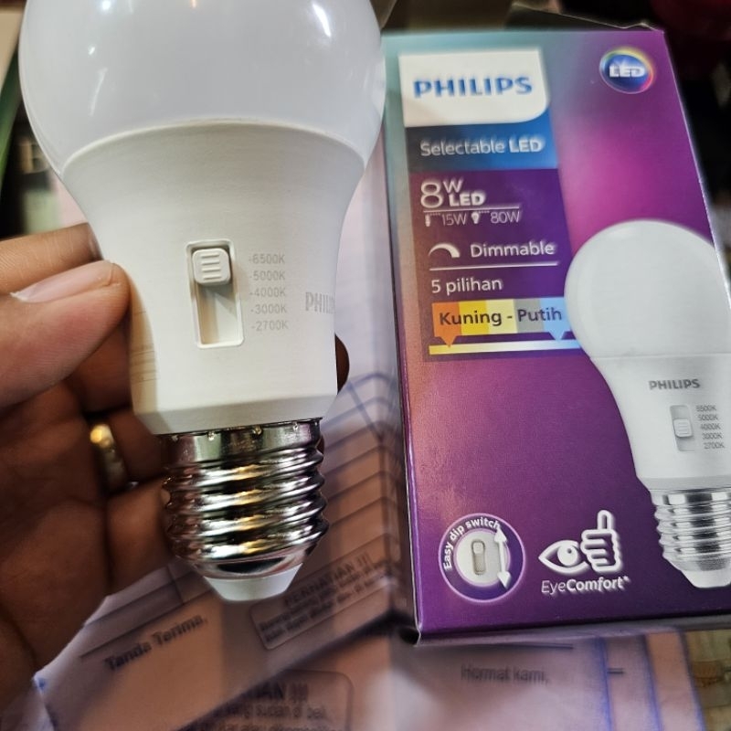Jual PHILIPS DipSwitch Selectable LED A60 E27• 1 lampu = 5 warna cahaya ...