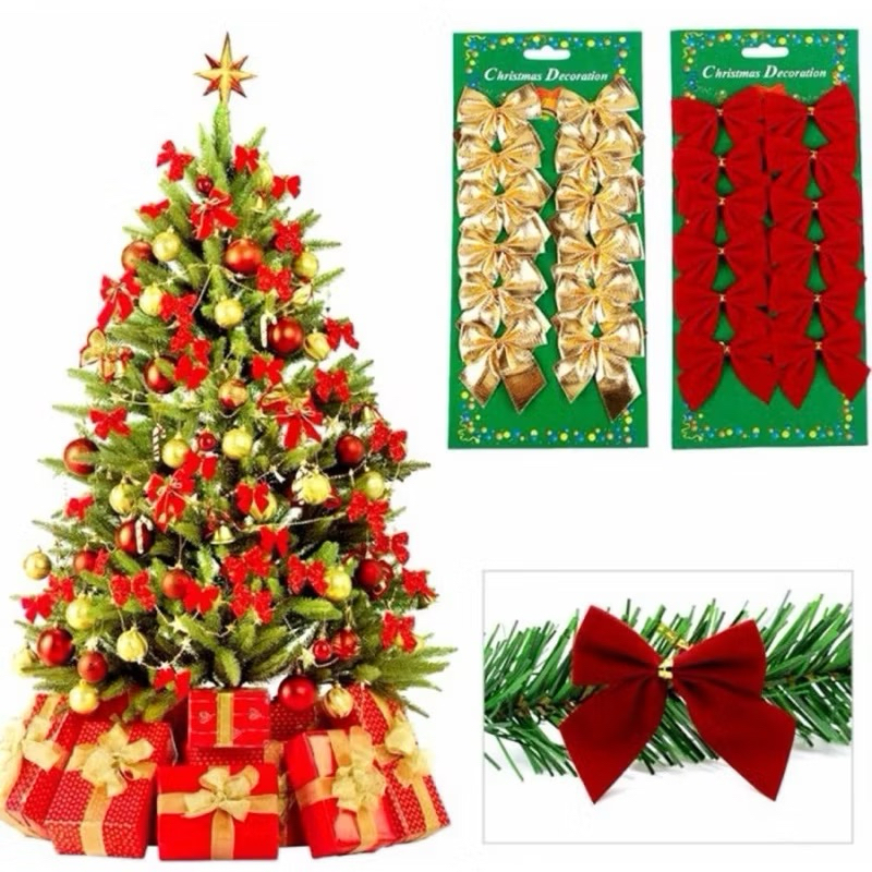 Jual Pita natal isi 12/hiasan pohon natal dekorasi kado/pita parsel box ...