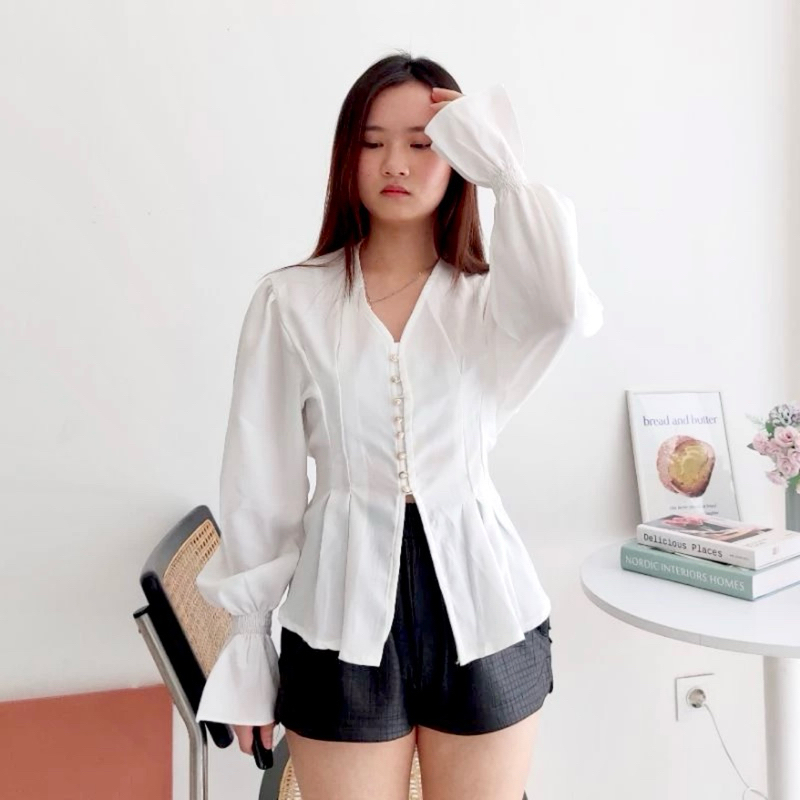 Jual ( LUXXITE.CO ) BISA INSTANT | BITNA TOP - Blouse Elegan Korea | Top Korean Puffy | Atasan ...