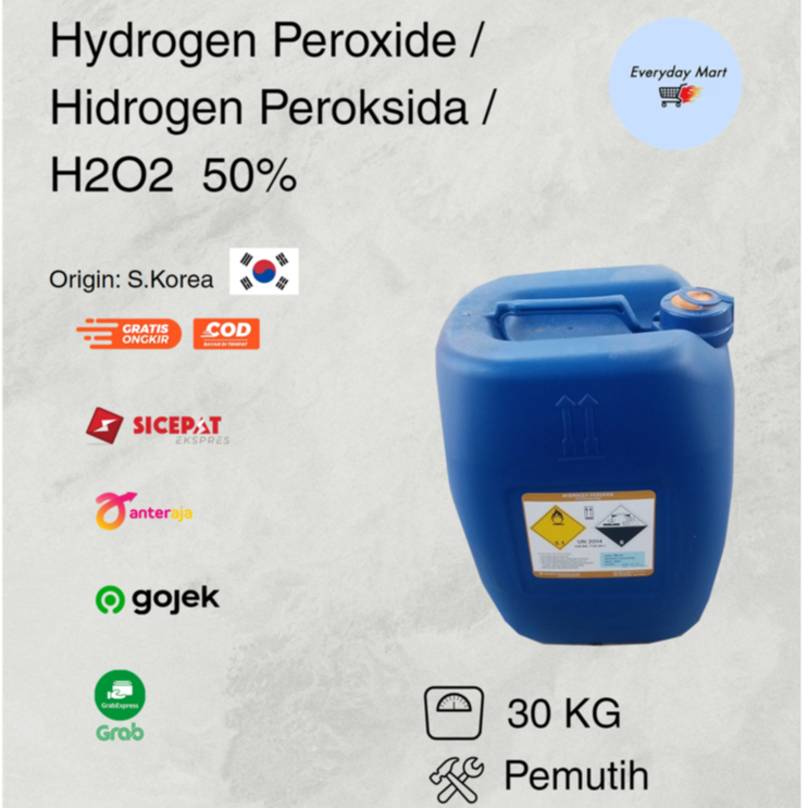 Jual Hidrogen Peroksida / Hydrogen Peroxide 50% / H2O2 50% - 30 kg EX ...