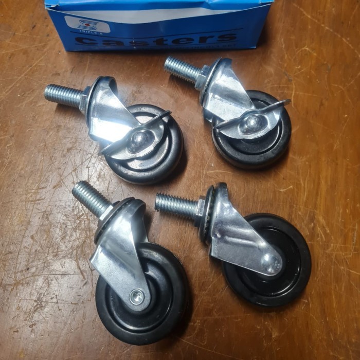 Jual RODA TROLI 2" INCH HEAVY DUTY HITAM PU PVC + BEARING - RODA CASTER ...