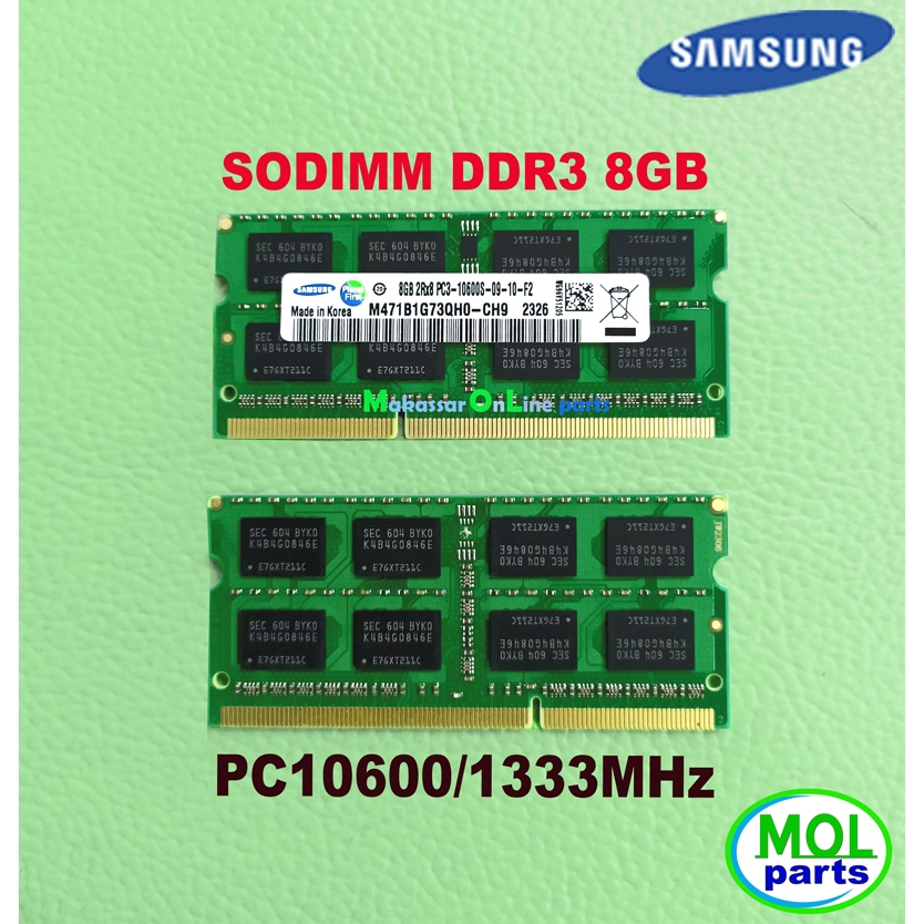 Jual RAM laptop Samsung DDR3 8GB PC10600 1333MHz 1.5v SODIMM | Shopee ...