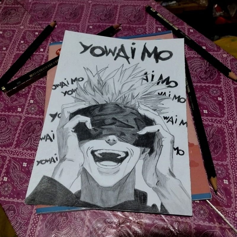 Jual Anime / Gambar Sketsa GOJO Jujutsu Kaisen (hitam putih) | Shopee ...