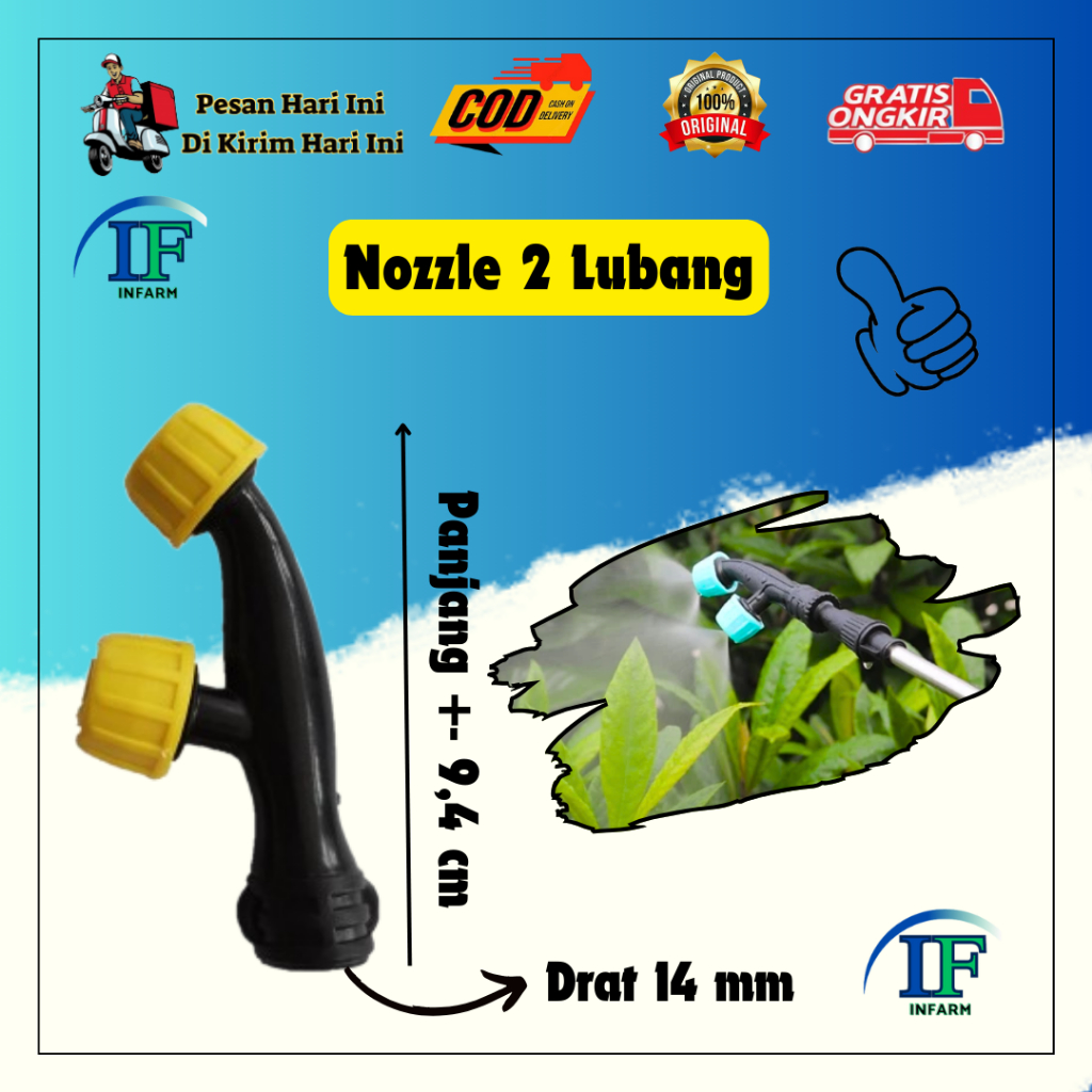 Jual NOZEL NOZZLE SPRAYER ELEKTRIK KEPALA 2 NOZEL KNAPSAK INNFARM ...