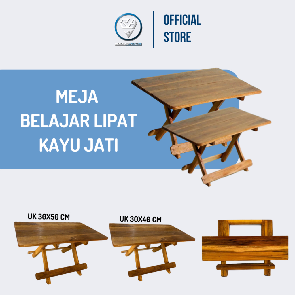Jual Meja Lipat Kayu Jati Asli / Meja Belajar Lipat / Meja Laptop Lipat ...