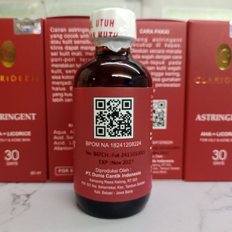 Jual TONER CLARIDERM ORIGINAL BPOM 60 ML | Shopee Indonesia