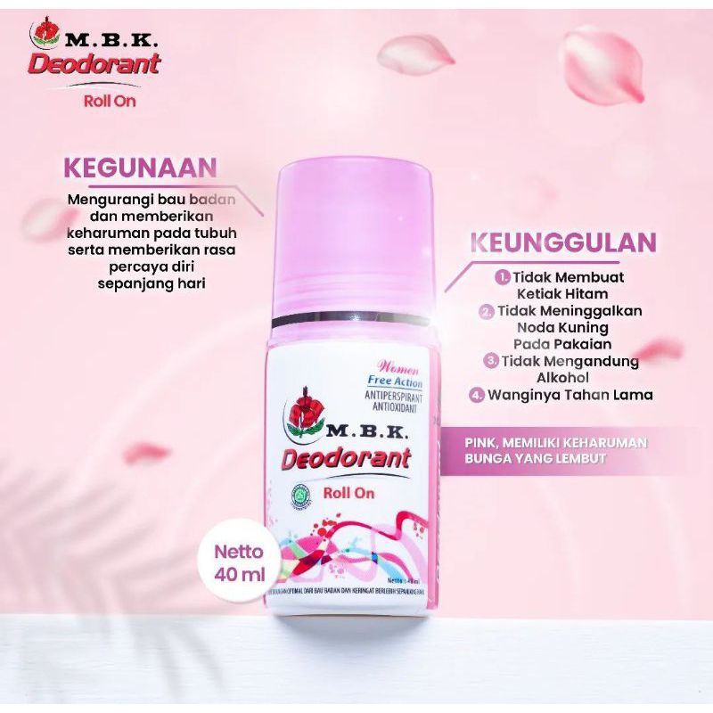 Jual (COD)M.B.K DEODORANT ROLL ON 40 ML | Shopee Indonesia