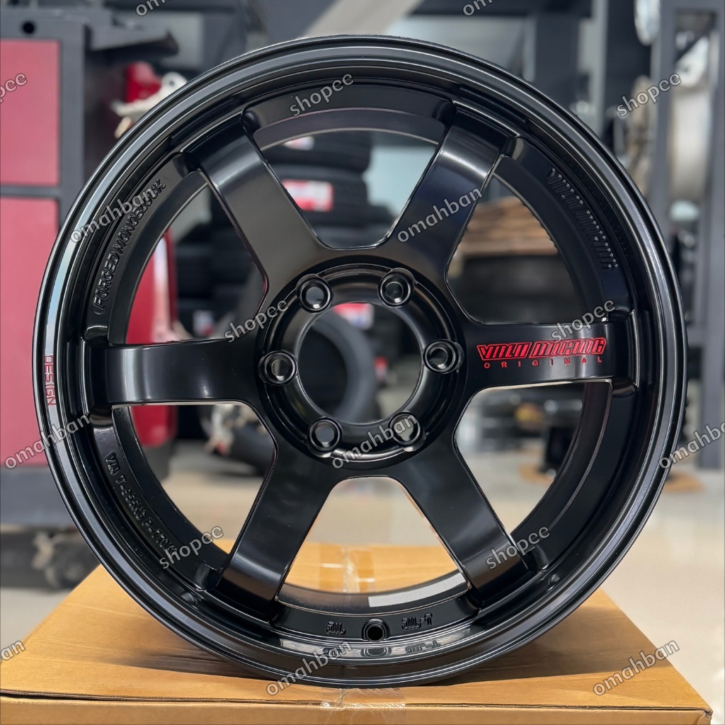 Jual Velg Mobil TE37 R18 PCD 6x139,7. Matt Black + Milling Red (Baru ...