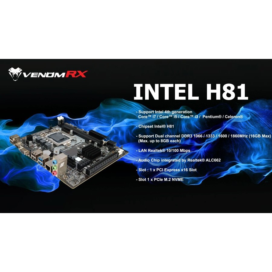 Jual Motherboard VENOMRX MB INTEL H81 LGA1150 Resmi | Shopee Indonesia