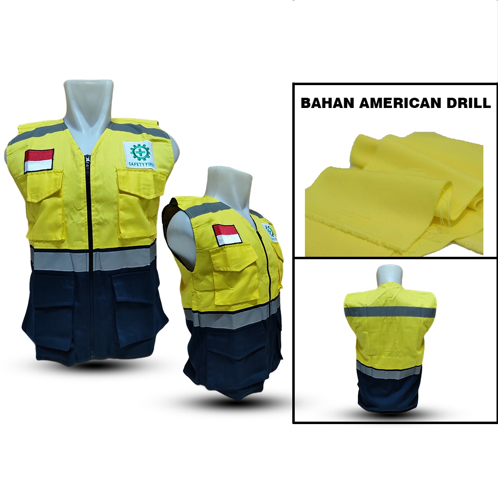 Jual Rompi Safety Proyek Logo Safety First K3 Pupr Keren Bisa Costum ...
