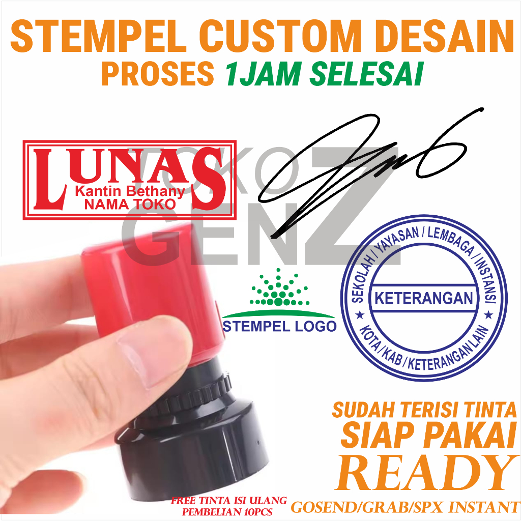 Jual CETAK STEMPEL MURAH CUSTOM STEMPEL FLASH/STEMPEL WARNA/CETAK STEMPEL KILAT | Shopee Indonesia