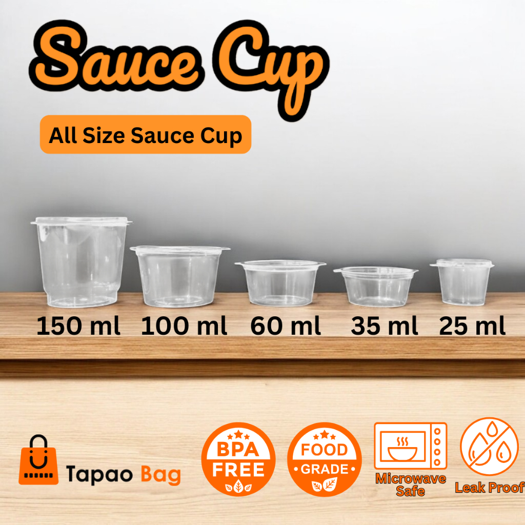 Jual Thinwall Sauce Cup | Tempat Saus Plastik | 25ml 35ml 50ml 60ml 100ml 150ml - Pack | Shopee ...