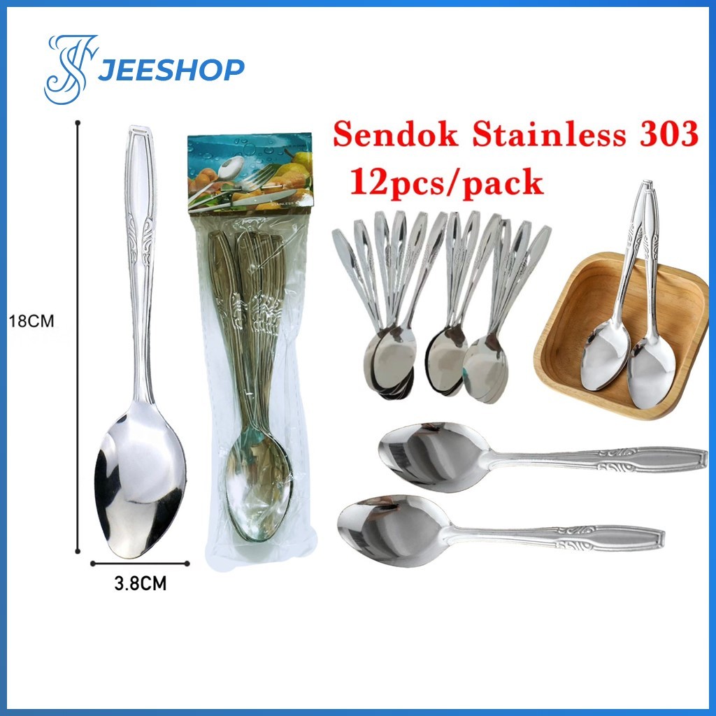 Jual Sendok Makan Stainless 1 Lusin Sendok Garpu Makan Isi 12pcs Set ...
