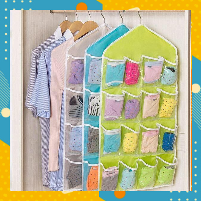 Jual Storage Gantung 16 Kantong Hanger Organizer Sebaguna Pouch Korean ...