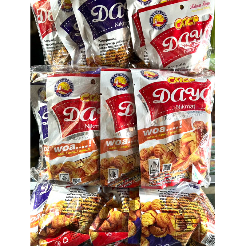 Jual Crisp Daya Snack Siput 1 Pak isi 10 pcs | Shopee Indonesia