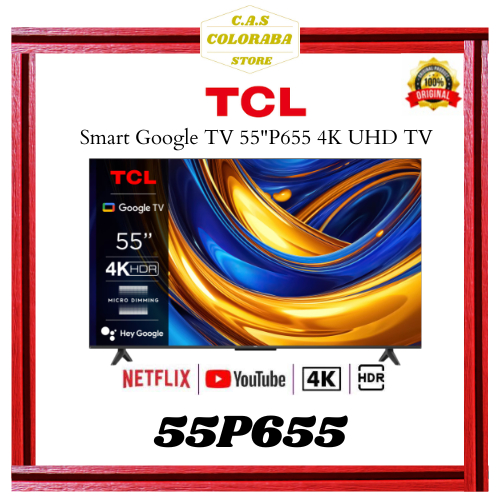 Jual TV TCL 55P655 SMART GOOGLE TV 55 INCH LED 4K UHD TV 55 INCH TCL ...