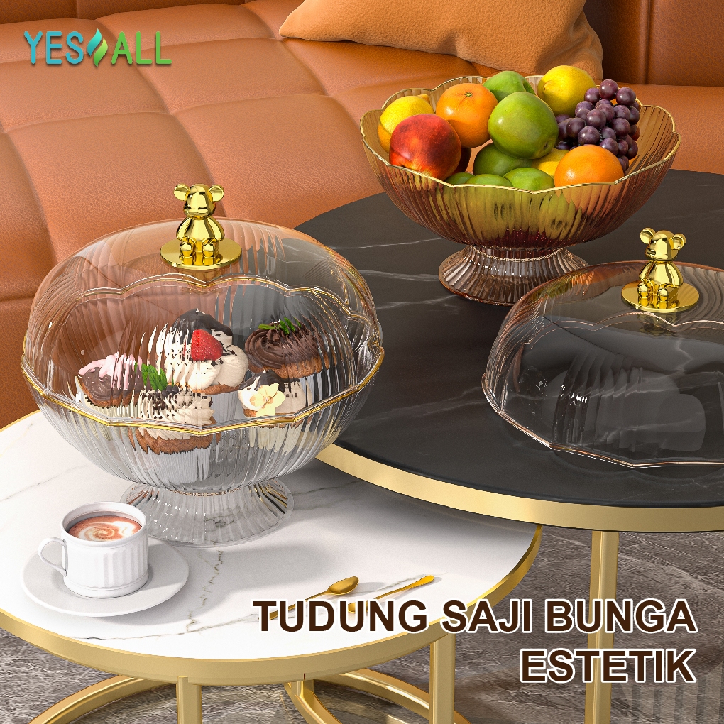 Jual YESALL Tudung Saji Bulat Penutup Makanan Transparan - Tempat Snack ...
